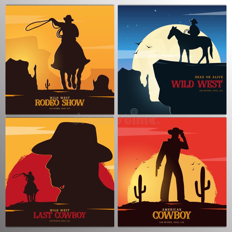 Set of Cowboy Banners. Rodeo. Wild West Banner. Texas. Vector ...