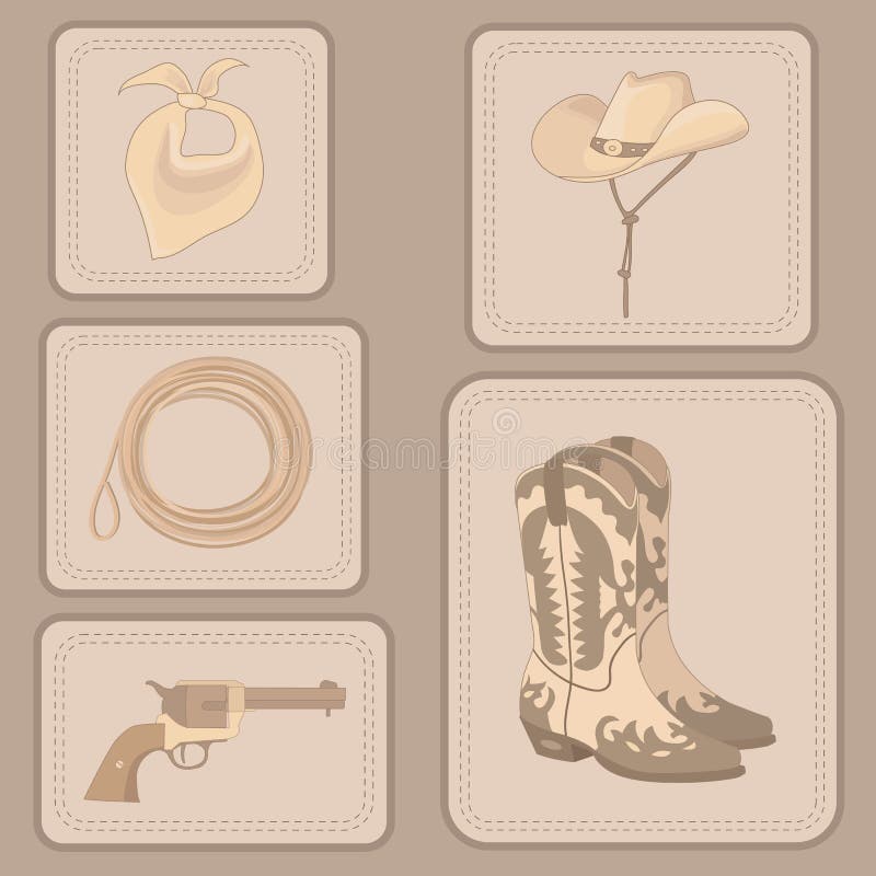 Cowboy seamless pattern stock vector. Illustration of colored - 29105331