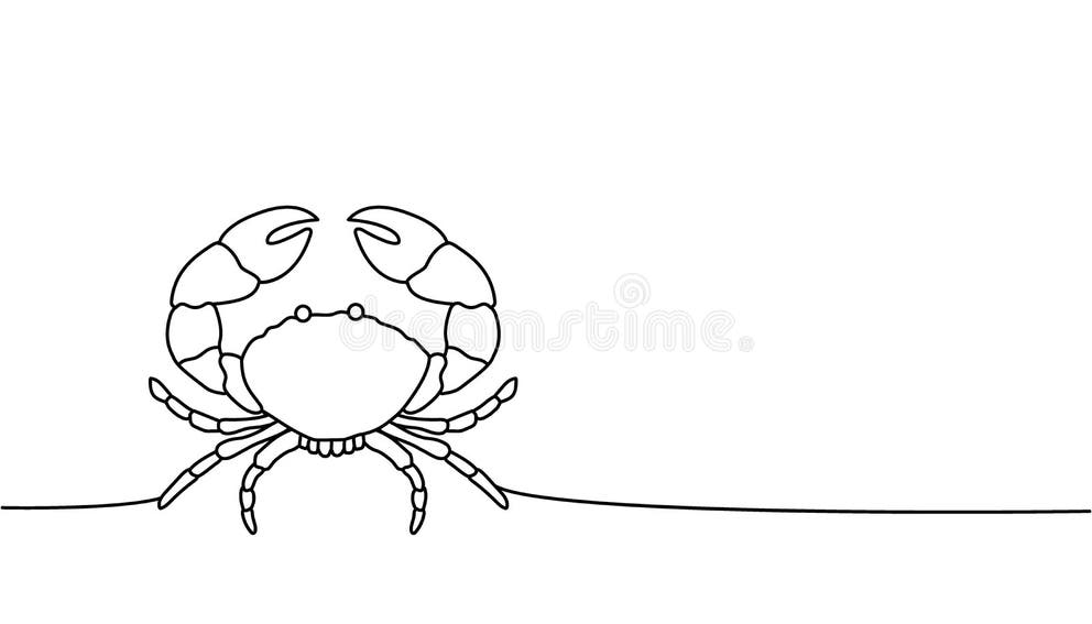Crab Continuous Line Stock Illustrations – 114 Crab Continuous Line ...