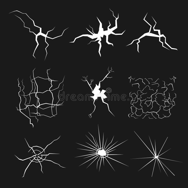 Set of Cracks for Disaster Design. Stock Vector - Illustration of ...
