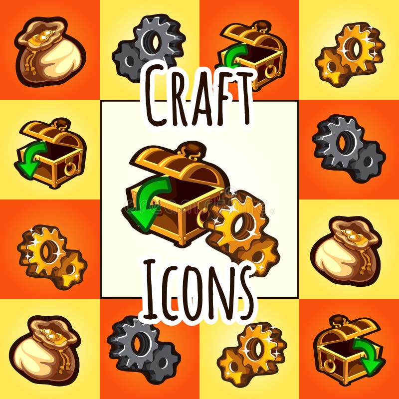 Game Icon Set with 12 Objects in the Same Style Stock Vector ...