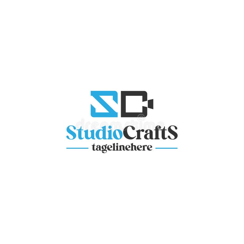 SC Logo Studio Craft Creative Logo Design with Camera Symbol Stock ...