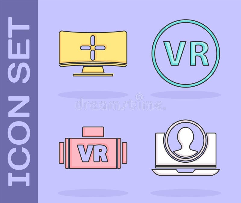 Set Create Account Screen, Computer Monitor, Virtual Reality Glasses ...