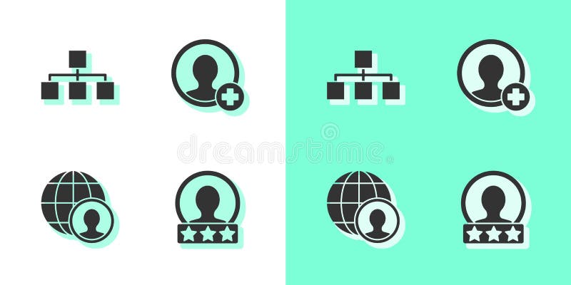 Set Create Account Screen, Hierarchy Organogram Chart, Globe and People ...