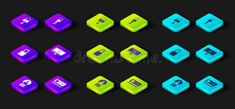 Set Create Account Screen, Key Card, Lock, on Computer Monitor, Locked ...