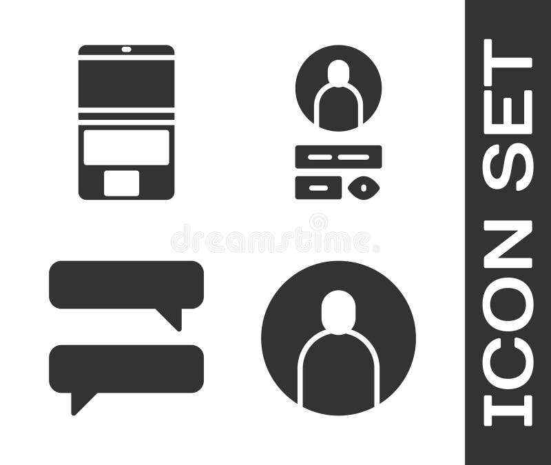 Set Create Account Screen, Laptop, Speech Bubble Chat and Create ...