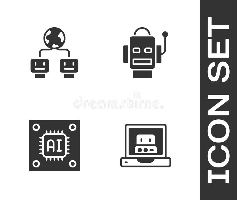 Set Creating Robot, Artificial Intelligence, Processor with ... Set Creating Robot, Artificial Intelligence, Processor with ...