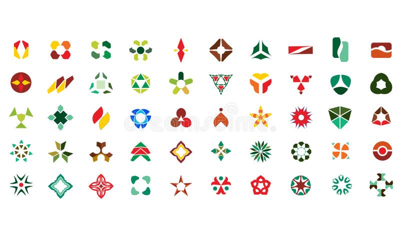 Set of 50 Creative Abstract Icon Set Collection Stock Vector ...