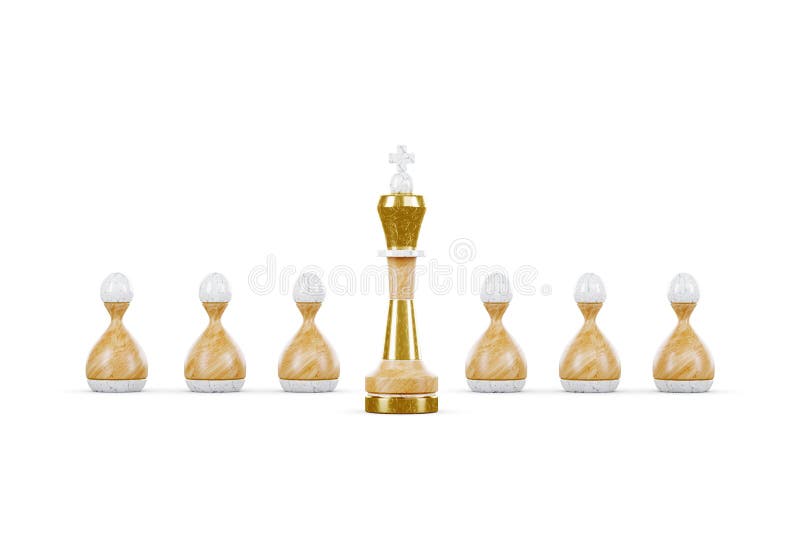 Set of Creative Chess Pieces Isolated on White Background. 3D ...