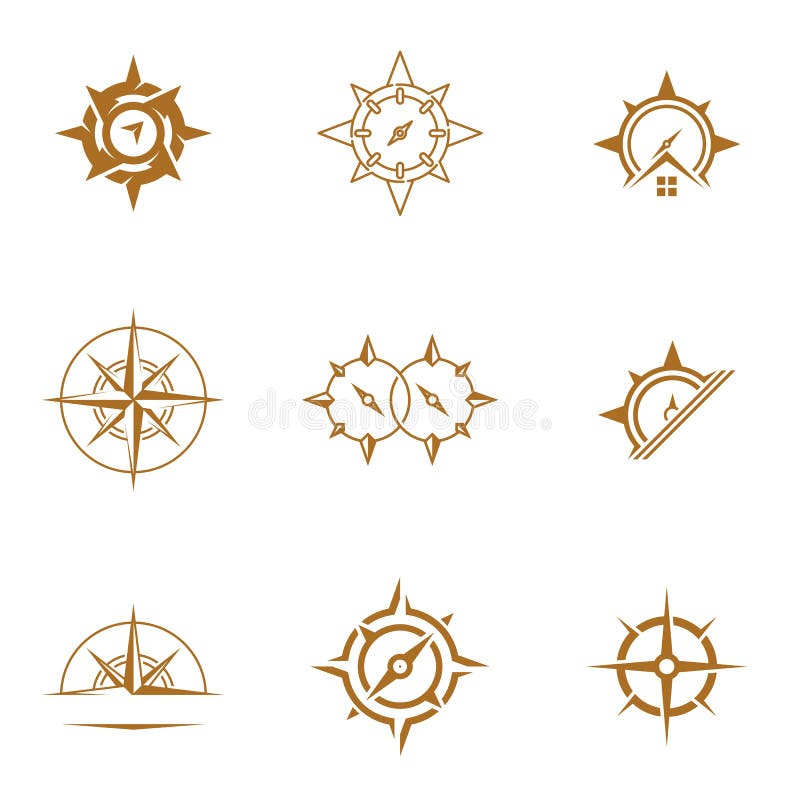 Set of Creative Compass Logo Design Template Icon Illustration Stock ...