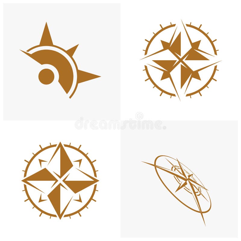 Set of Creative Compass Logo Design Template Vector Icon Illustration ...
