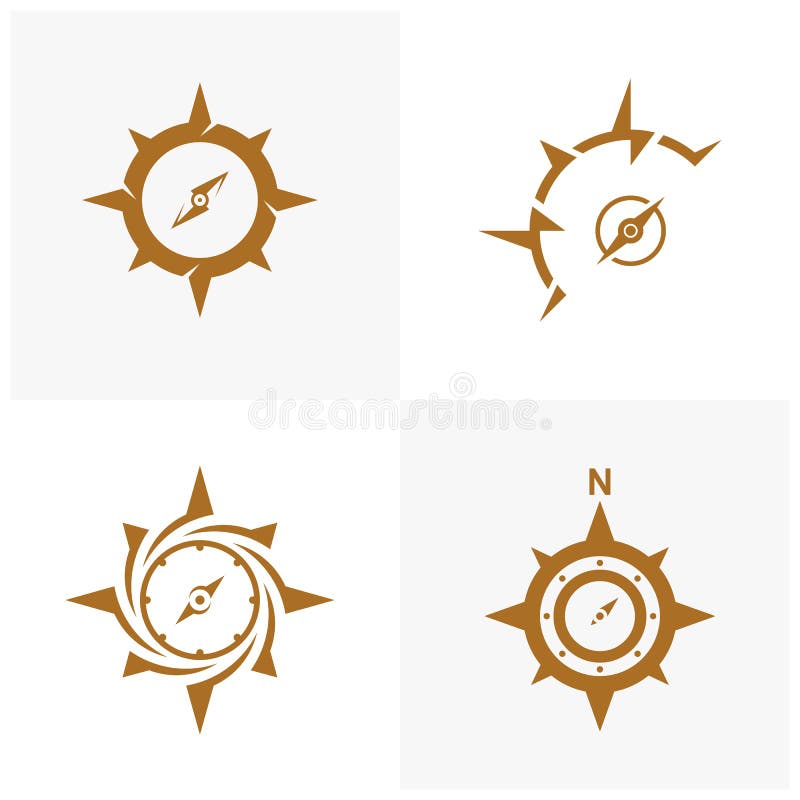 Set of Creative Compass Logo Design Template Vector Icon Illustration ...