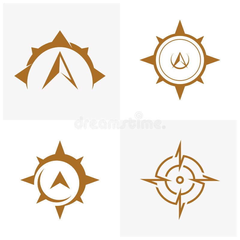Set of Creative Compass Logo Design Template Vector Icon Illustration ...