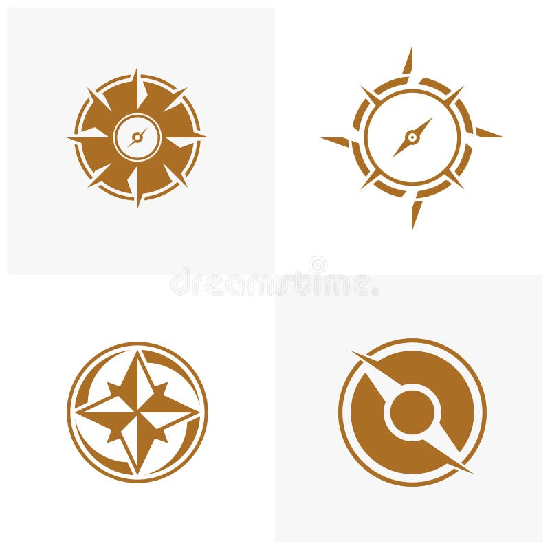 Set of Creative Compass Logo Design Template Vector Icon Illustration ...