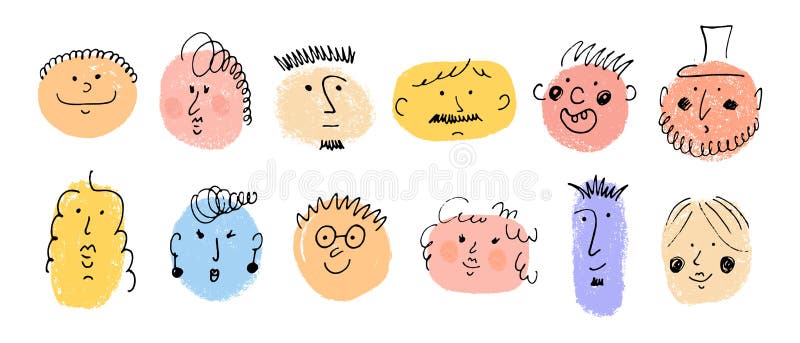 Set of Creative Cool Faces with Emotions. Constructor Elements, Eyes ...