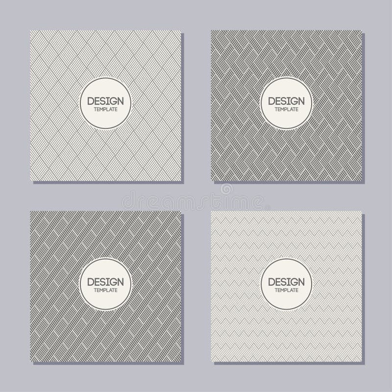 Set of 4 Creative Covers. Abstract Geometric Seamless Patterns Stock ...