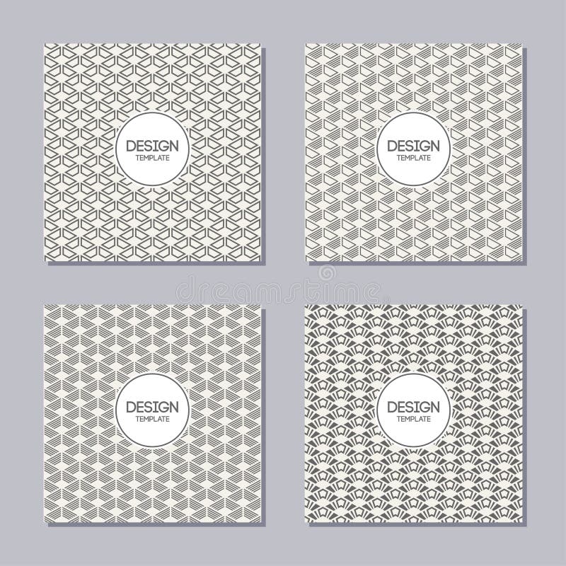 Set of 4 Creative Covers. Abstract Geometric Seamless Patterns Stock ...