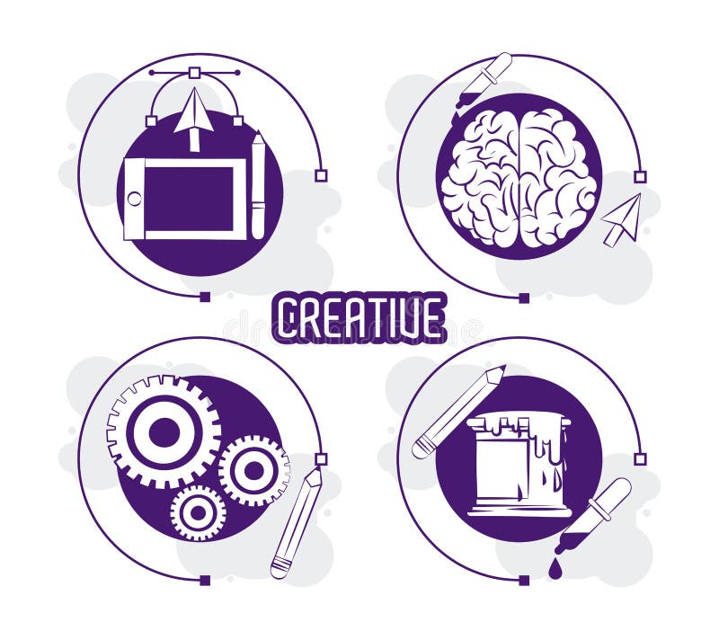 Set of creative design stock vector. Illustration of drawing - 123582397