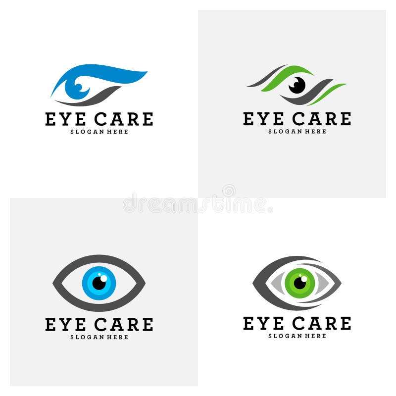 Set of Creative Eye Concept Logo Design Template, Eye Care Logo Design ...