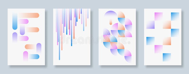 Set of Creative Gradient Cover and Poster with Vibrant Geometric Prism ...