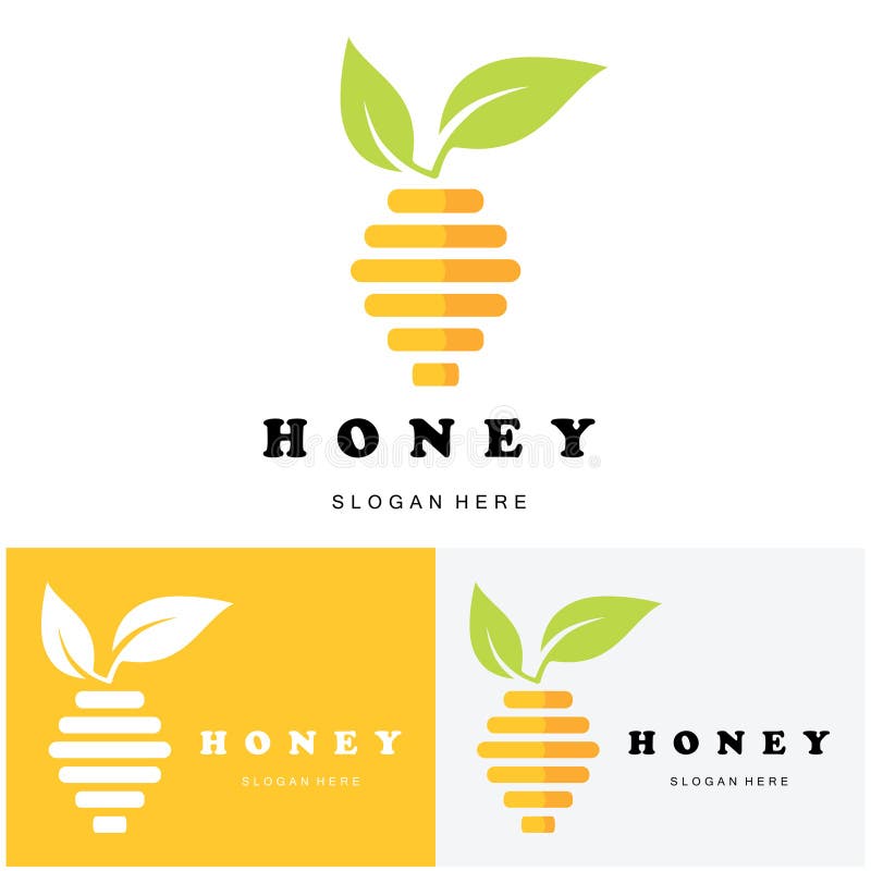 Honey Logo with Slogan Template Stock Illustration - Illustration of ...