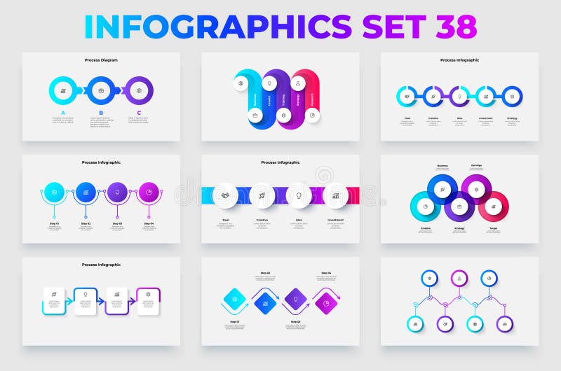 Set of Creative Infographic Templates Showcasing Steps, Strategies, and ...