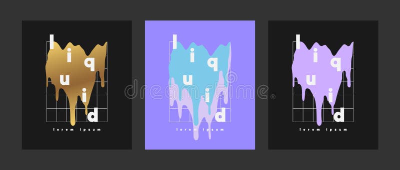 Abstract Posters with Melting Grid Stock Vector - Illustration of ...