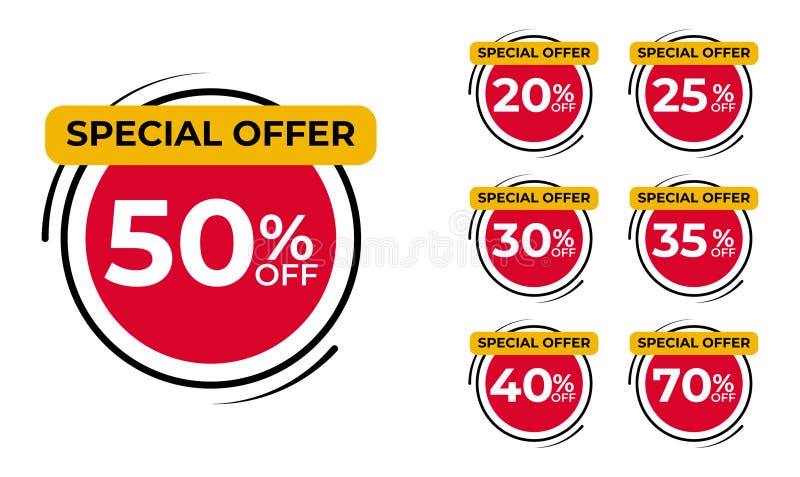 Set of Creative Sale Labels and Discount Tag Banner Collection. Vector ...