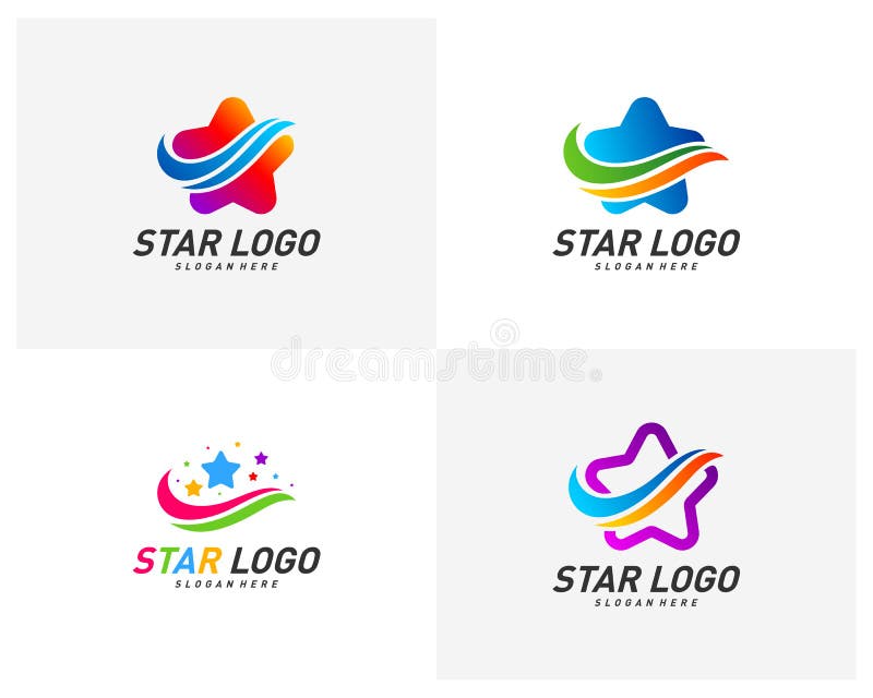 Set of Creative Star Logo Design Vector. Simple Star Logo Template ...