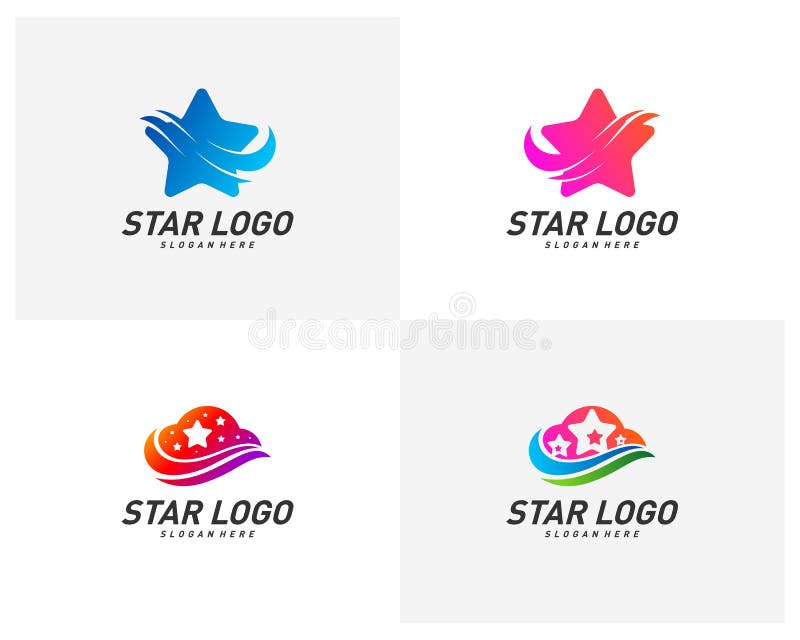 Set of Creative Star Logo Design Vector. Simple Star Logo Template ...