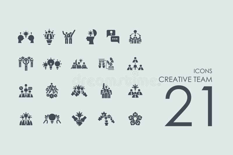 Set of creative team icons stock vector. Illustration of people - 68683373