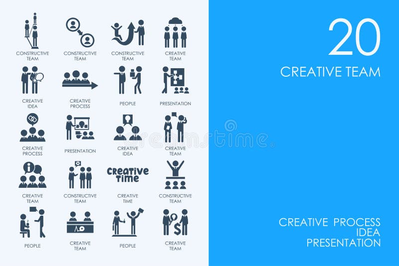 Set of creative team icons stock vector. Illustration of abstract ...