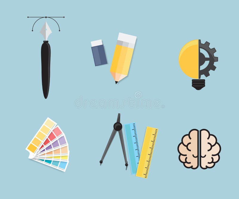 Set of Creative Tools, Idea Design Vector Stock Vector - Illustration ...