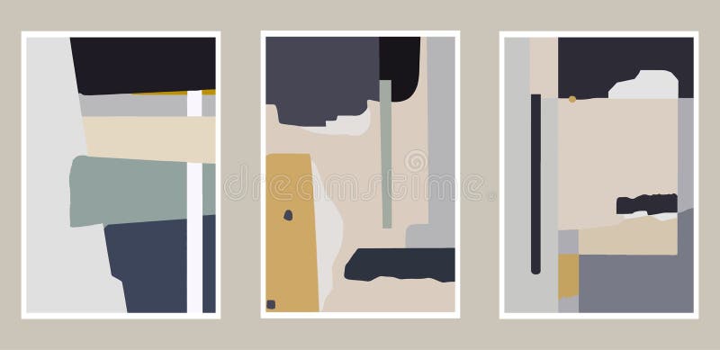 Set of Creative Universal Art Cards. Hand Drawn Textures Stock Vector ...