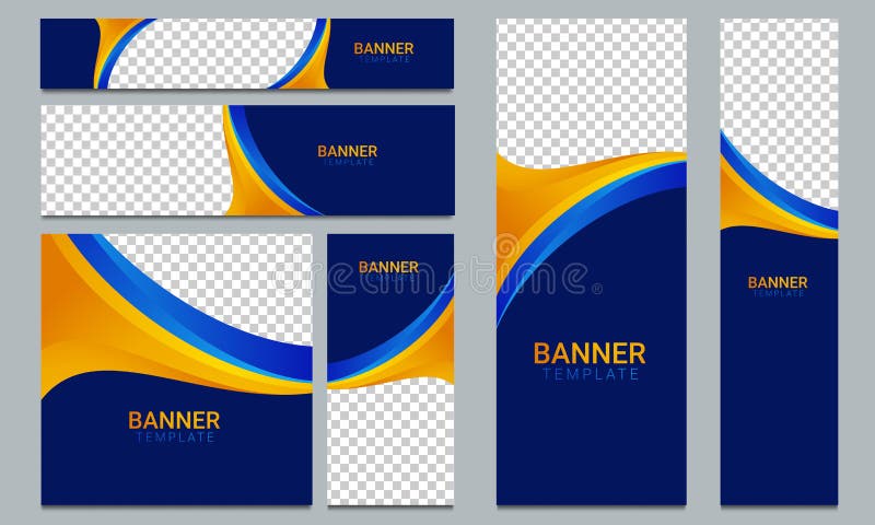 Set of Creative Web Banners of Standard Size with a Place for Photos ...