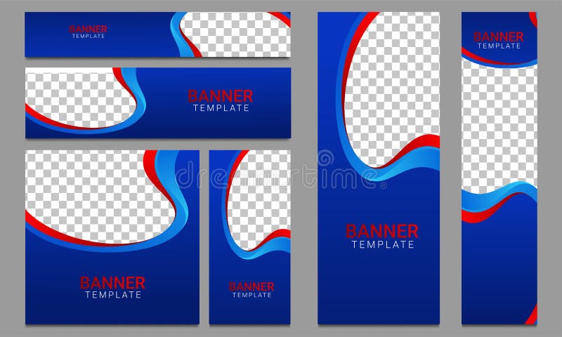Set of Creative Web Banners of Standard Size with a Place for Photos ...