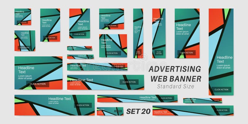 Set of Creative Web Banner in Standard Sizes. Vector Design Template ...
