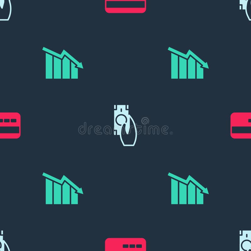Set Credit Card, Fast Payments and Financial Growth Decrease on Seamless Pattern. Vector Stock ...
