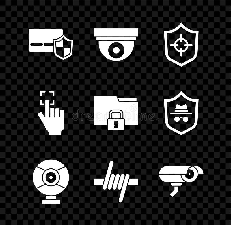Set Credit Card with Shield, Security Camera, Shield, Barbed Wire ... Set Credit Card with Shield, Security Camera, Shield, Barbed Wire ...