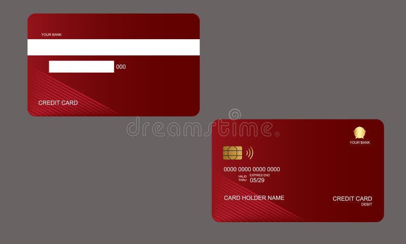Set of Credit Cards Dark Red Gradient Colors Stock Vector ...