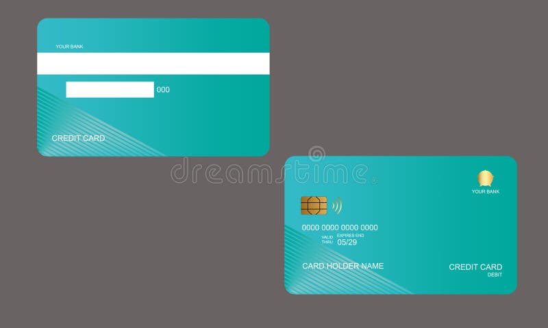 Set of Credit Cards Light Green Gradien Colors Stock Vector ...