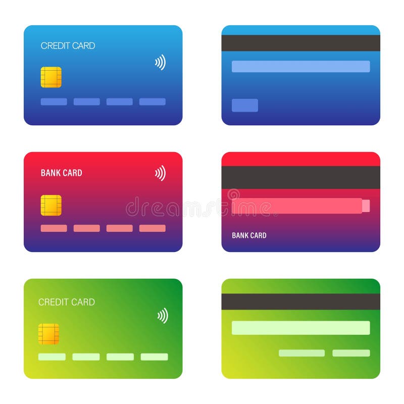 Set of Credit Cards Payment. Vector Illustration Stock Vector ...