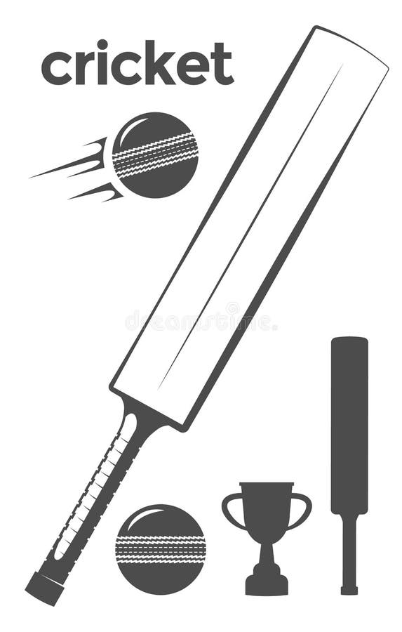 Set of Cricket Design Elements Stock Vector - Illustration of cricket ...