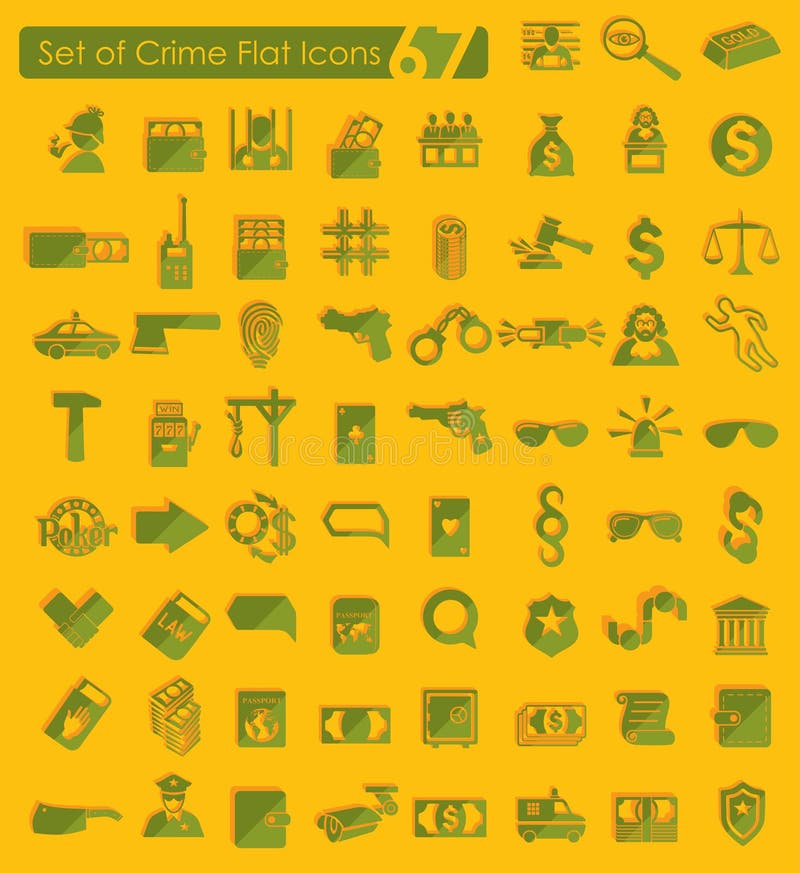 Set of crime icons stock vector. Illustration of information - 50985166
