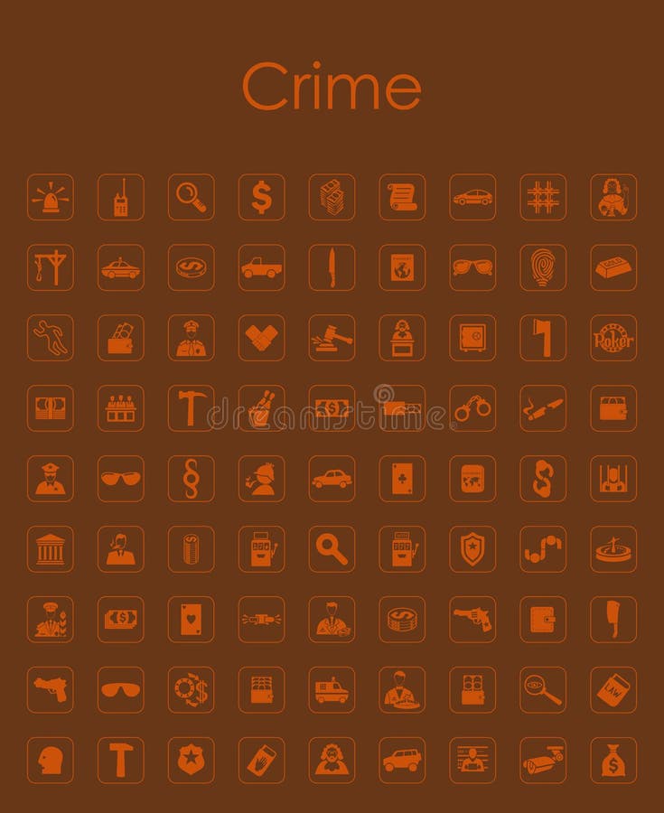 Set of crime simple icons stock vector. Illustration of group - 50664580