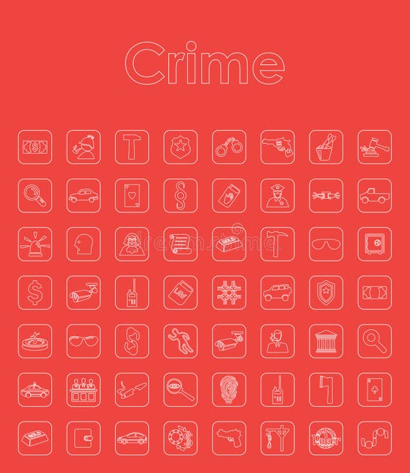 Set of crime simple icons stock vector. Illustration of freedom - 94323042