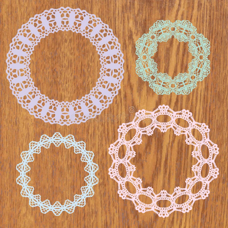 Set of Crochet Lacy Frames. Stock Vector - Illustration of crochet ...