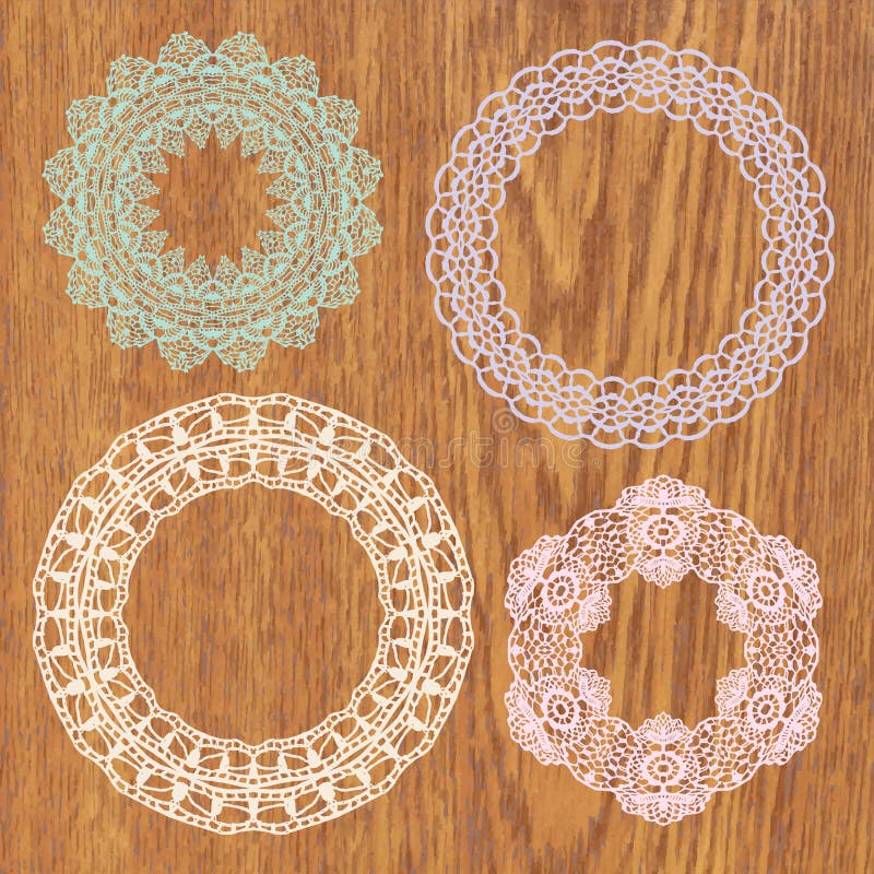Set of Crochet Lacy Frames. Stock Vector - Illustration of black, decor ...