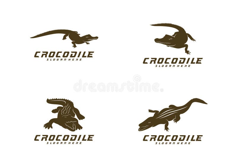 Set of Crocodile Logo Vector. Alligator Emblem Template Illustration ...