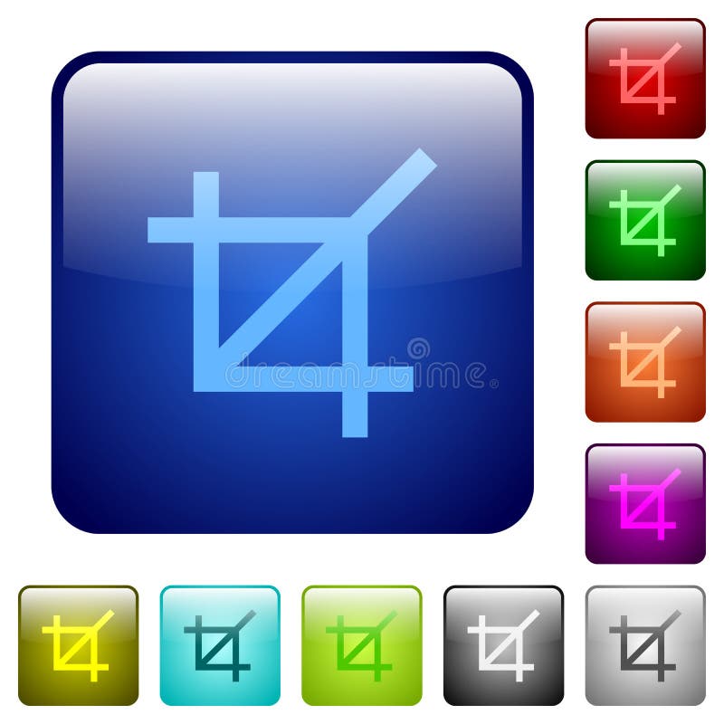 Color Crop Tool Square Buttons Stock Vector - Illustration of computer ...